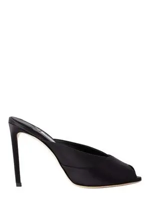 JIMMY CHOO Brigitte 100 Satin Mules - Black