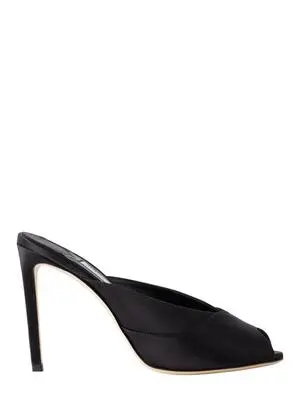 JIMMY CHOO Brigitte 100 Satin Mules - Black