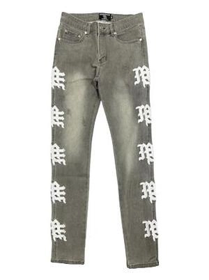 Mixed Emotion Ash Monogram Denim - Grey