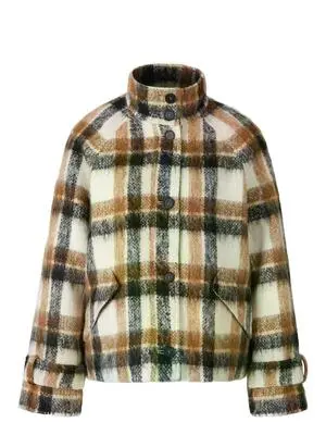 Simkhai Virelle Plaid Check-print High-neck Jacket - Neutrals