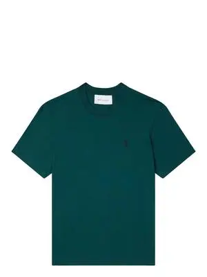 AMI Paris Logo-embroidered Cotton-jersey T-shirt - Green