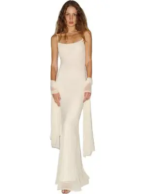 REFORMATION Rida Silk Chiffon Dress - Ivory