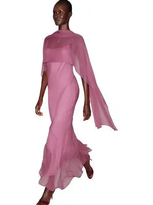 REFORMATION Rida Silk Chiffon Dress - Purple