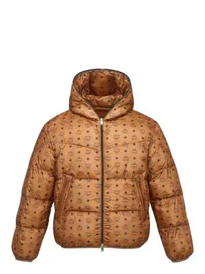 Mcm Monogram Ripstop Nylon Puffer Jacket - Cognac