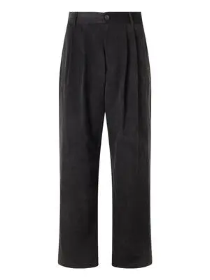 AGOLDE Slater Straight-leg Cotton-moleskin Trousers - Black
