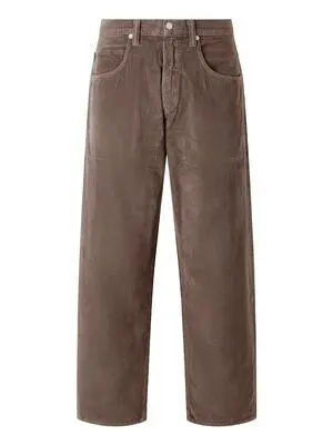 AGOLDE Fusion Straight-leg Cotton-corduroy Trousers - Brown