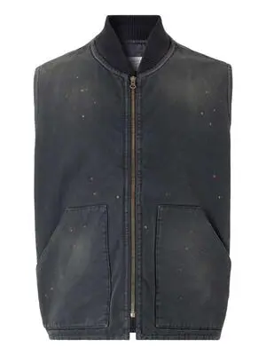 MAISON MARGIELA Padded Distressed Denim Vest - Black