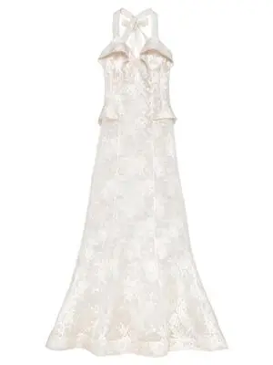 ALEXANDER MCQUEEN MCQUEEN Floral Lace Evening Dress