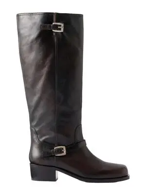 Staud Brooklyn Leather Knee Boots - Brown