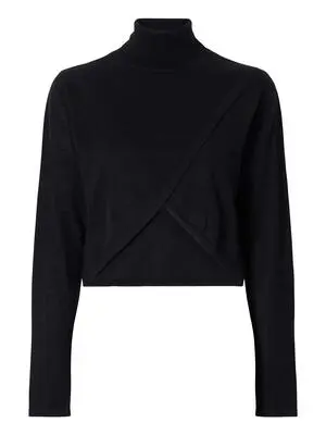 Le Kasha Arrone Cropped Cut-out Cashmere Turtleneck Sweater - Black