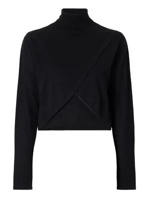 Le Kasha Arrone Cropped Cut-out Cashmere Turtleneck Sweater - Black