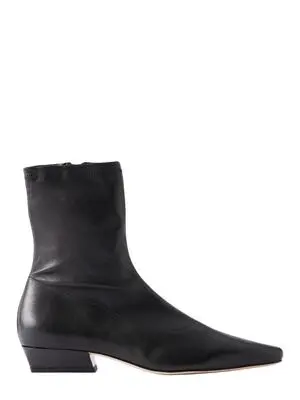 Staud Wally Leather Ankle Boots - Black