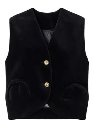 BLAZÉ MILANO Gliss Cotton-velvet Vest - Black
