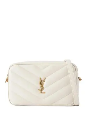 Saint Laurent Loulou Matelassé Shoulder Bag - White