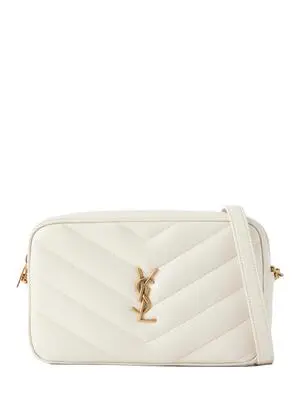 Saint Laurent Loulou Matelassé Shoulder Bag - White