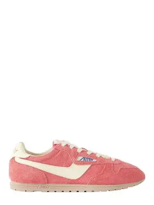AUTRY Reelwind Low Leather-trimmed Suede Sneakers - Red