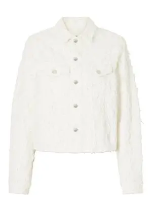 HAIKURE Cherry Frayed Denim Jacket - Neutrals