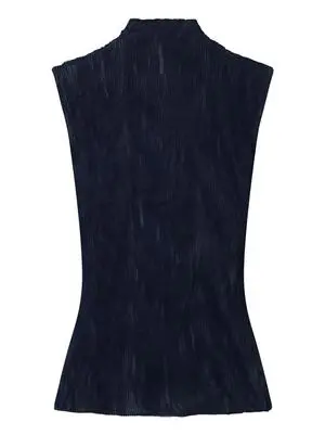 Issey Miyake Twist Plissé-chiffon Top - Blue