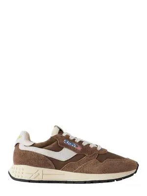 AUTRY Reelwind Low Suede-trimmed Leather Sneakers - Brown