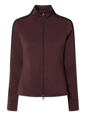 COURREGES Courrèges Logo-embroidered Jersey Jacket - Burgundy