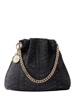 Missoni Greek Key Striped Metallic Shoulder Bag - Blue