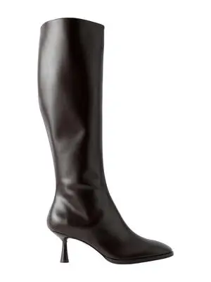 AeydĒ Catherine 65 Leather Knee Boots - Dark Brown