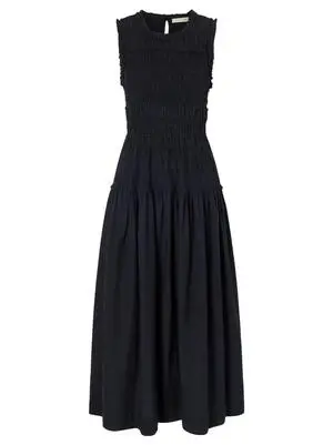DÔEN Mallory Cotton-poplin Midi Dress - Black