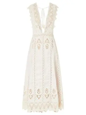Johanna Ortiz Grace In The Open Fields Crochet Maxi Dress - Neutrals