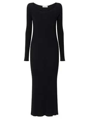 Le Kasha Ternil Ribbed Cashmere Maxi Dress - Black
