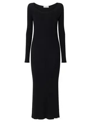 Le Kasha Ternil Ribbed Cashmere Maxi Dress - Black