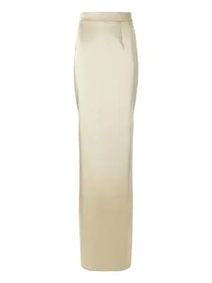 ILKYAZ OZEL Sirena Satin Maxi Skirt - Neutrals