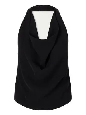ILKYAZ OZEL Assisi Draped Crepe Top - Black