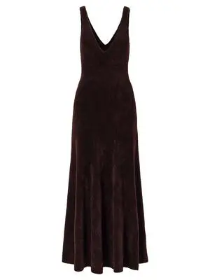 Gabriela Hearst Lady Hall Plush Cashmere And Silk-blend Maxi Dress - Chocolate