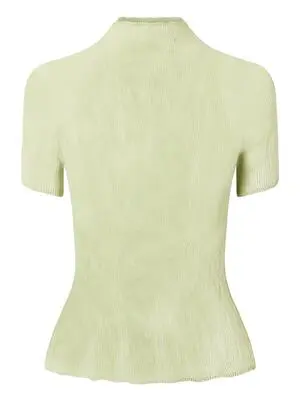 Issey Miyake Twist Plissé-chiffon Blouse - Green