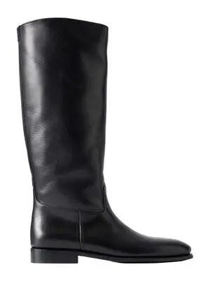 Polo Ralph Lauren Leather Knee Boots - Black