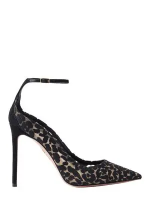 AQUAZZURA Panthera 105 Leopard-print Leather Pumps - Black