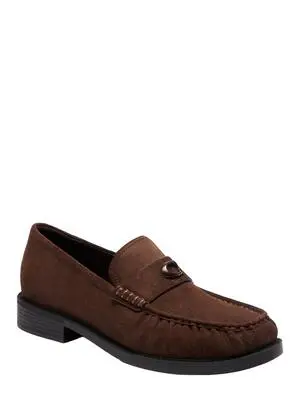 COACH Suede Soft Loafer Shoes - Chocolate Brown