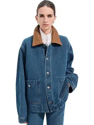 Bottega Veneta Medium Indigo Denim Jacket - Mid Blue