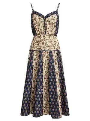 Ralph Lauren Sleeveless Mixed-print Paneled Dress - Multi