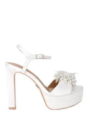 Carvela Lucia Platform-heel Satin Sandals - Bone