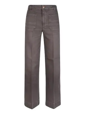 Victoria Beckham Alina Wide Leg Jeans In Fossil Grey Grey