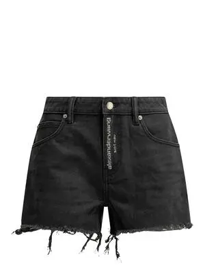 Alexander Wang Hotfix Logo Fly Relaxed Short - Black