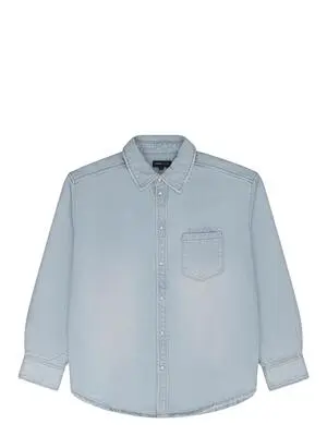 PURPLE BRAND Oversized Western Shirt 'light Indigo - Blue