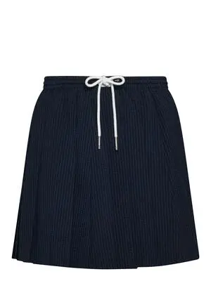 Thom Browne Thom Browne Wool Mini Length Drawstring Pleated Skirt Blue