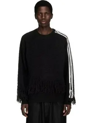 Adidas Y-3 Knitted 3-stripes Fringy Sweater - Black