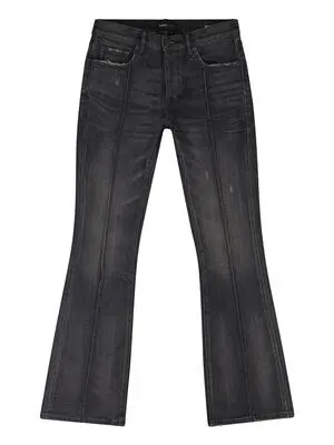 PURPLE BRAND Pintuck Flare Jeans - Black