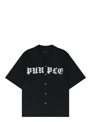 PURPLE BRAND Lyocell Short-sleeve Shirt - Black