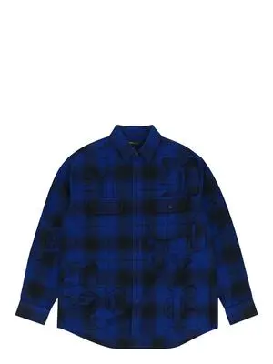 PURPLE BRAND Plaid Flannel Long-sleeve Shirt - Blue