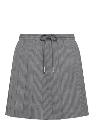 Thom Browne Thom Browne Wool Mini Length Drawstring Pleated Skirt Grey