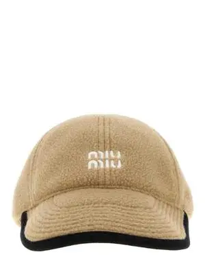 Miu Miu Camel Flannel Baseball Cap - Brown